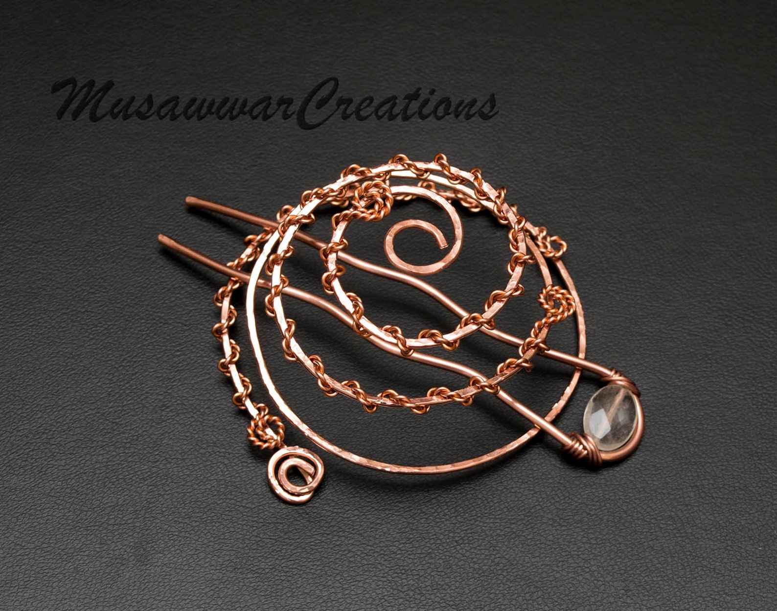 Copper Spiral Bun Cage hair Bun Holderhair Bun hair - Etsy