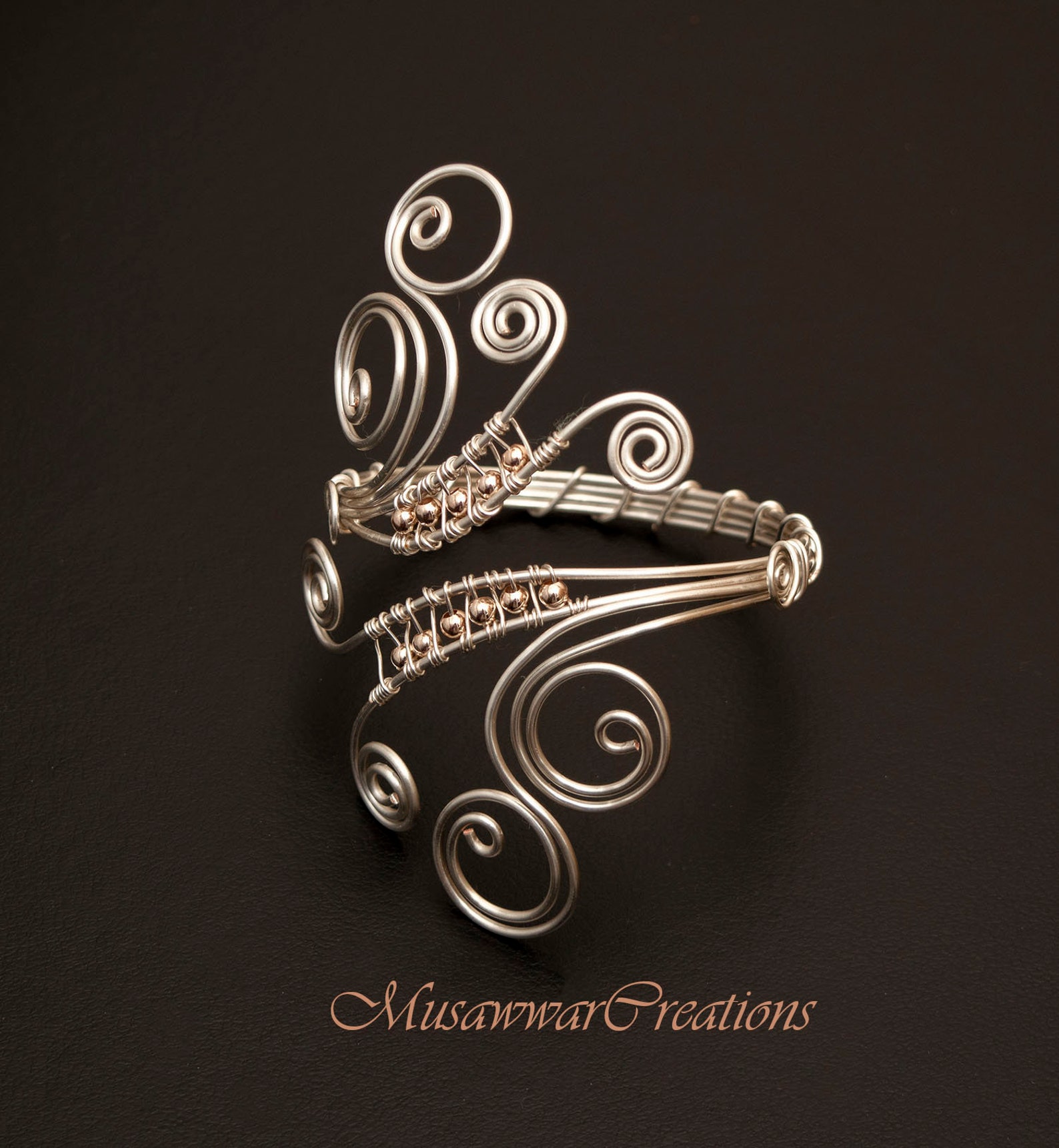 Silver Armlet, Spiral and Celtic Design Upper Arm Cuff, Celtic Swirl ...