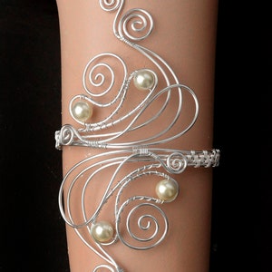 Bridal Arm Cuff Silver Arm Cuff,silver Swirl Design Upper Arm Cuff,off ...