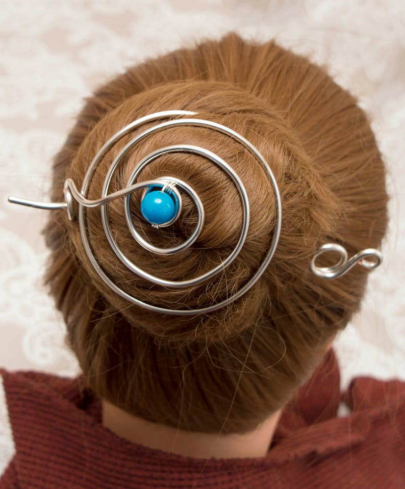 Silver Spiral Bun Cage hair Bun Holderhair Bun hair - Etsy UK