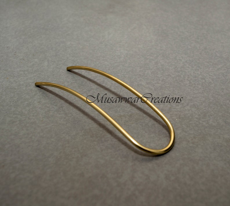 5 Inches Curved Simple Hair Fork Brass Hair U Shape Brass - Etsy