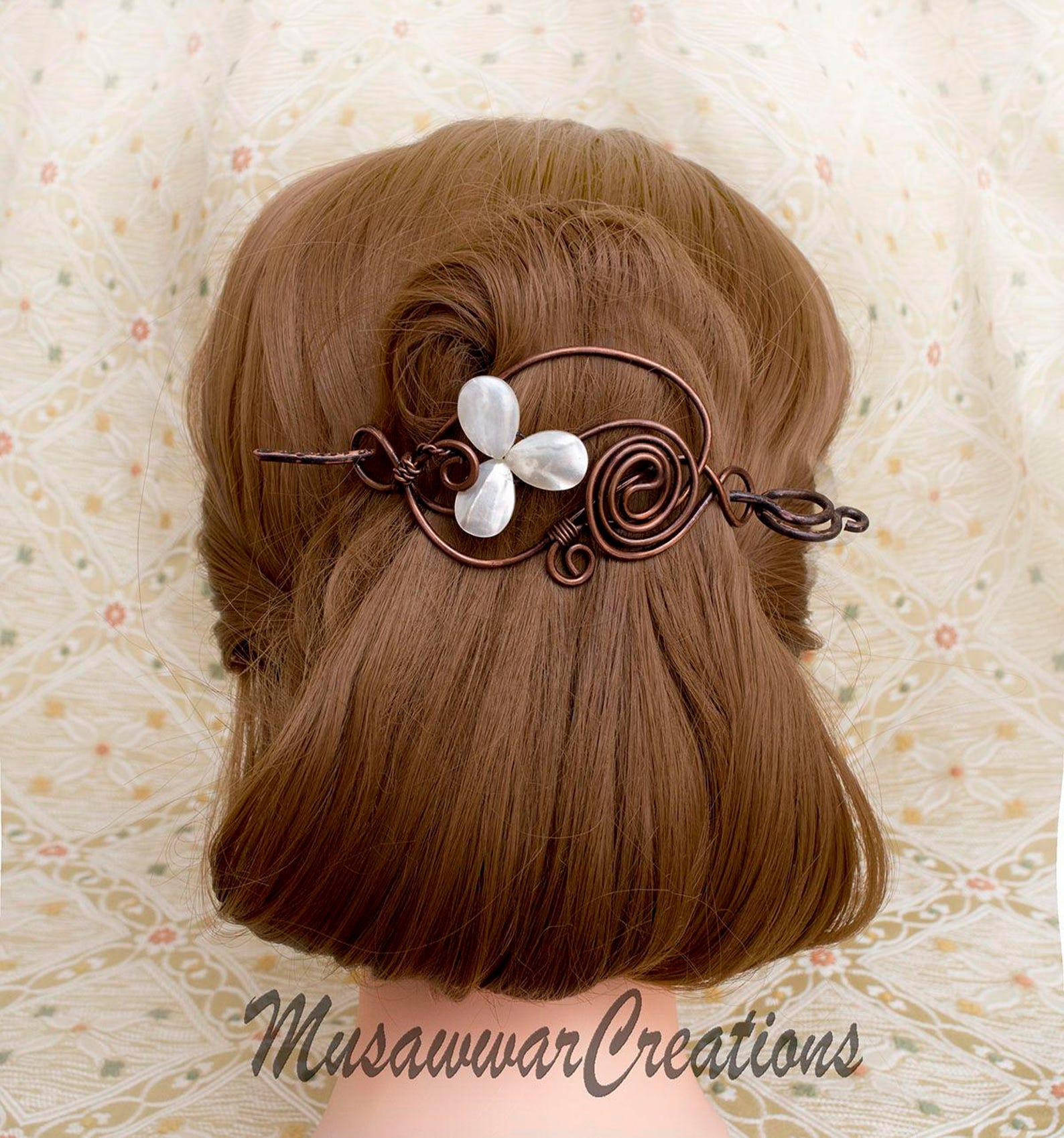 Antique Copper Hair Bun Slide Copper Hair Barrette Hair Bun | Etsy