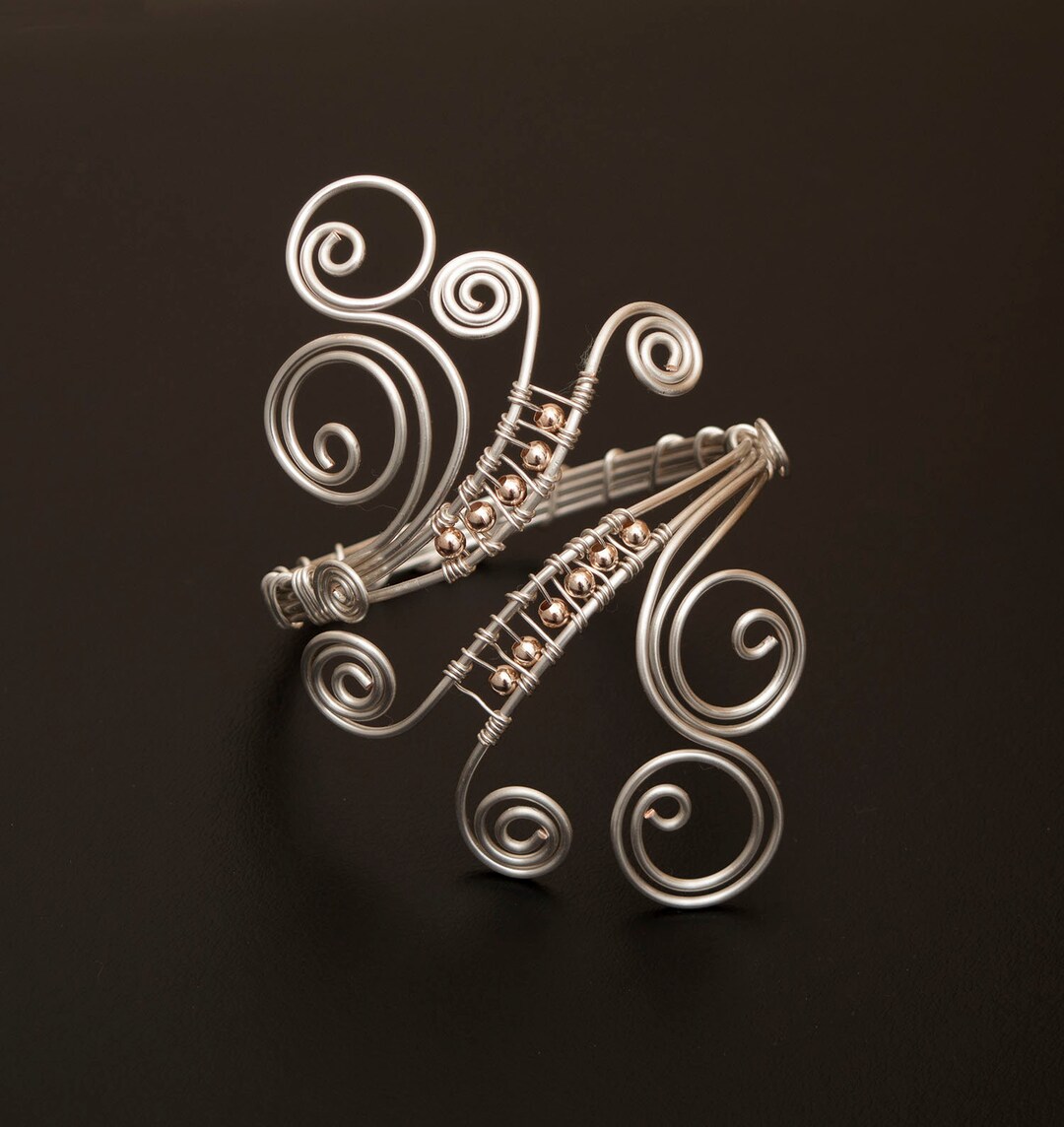 Silver Armlet, Spiral and Celtic Design Upper Arm Cuff, Celtic Swirl ...