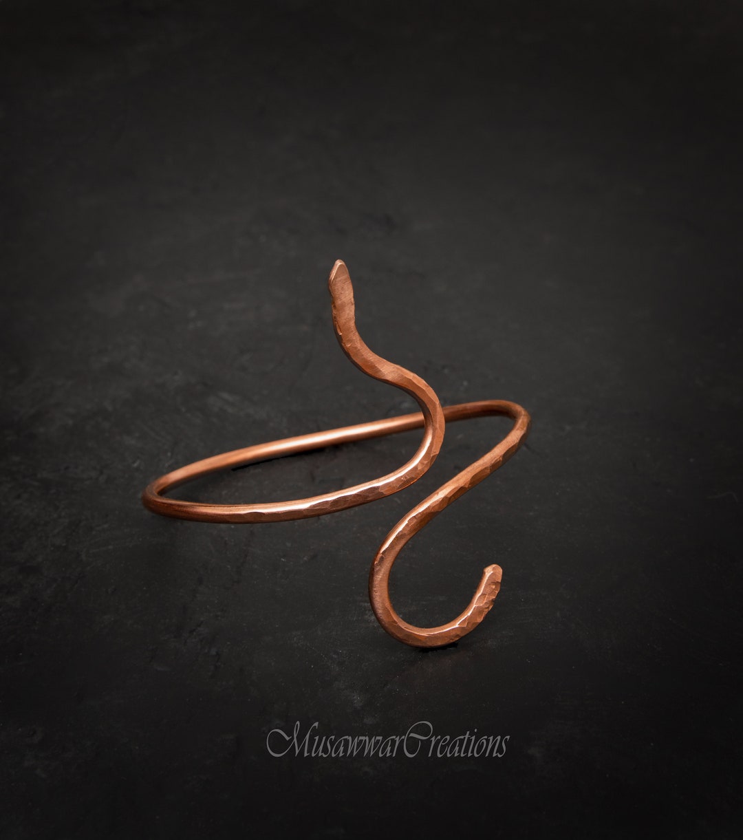 Snake Design Upper Arm Cuff , Pure Copper Arm Band Copper, Elegant and ...