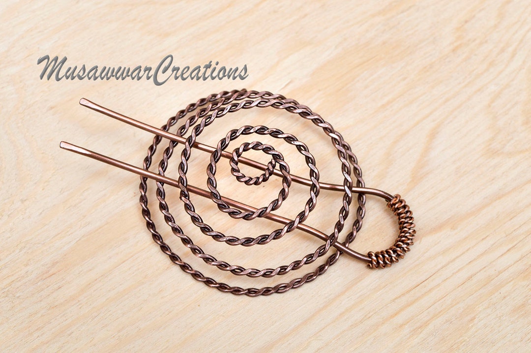 Antique Copper Spiral Bun Cage ,hair Bun Holder,hair Bun ,hair Bun ...