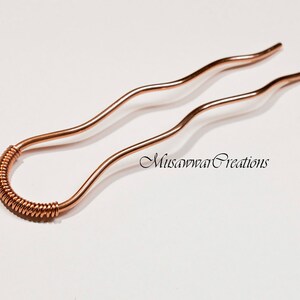 Pure Copper Hair Fork, Thick Gauge U Shape Fork, Wavy Hair Fork.hair ...