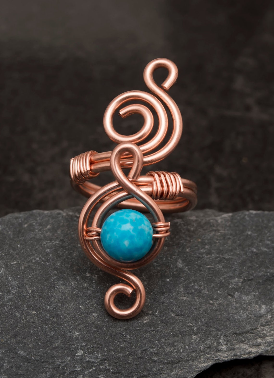 Wire Wrapped Copper Adjustable Ring copper Ring Wire Wrapped - Etsy UK