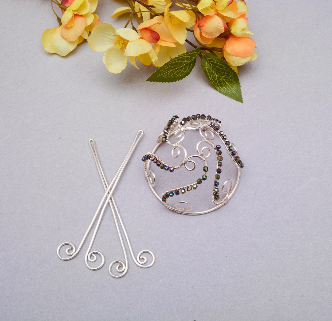 Silver Hair Bun Cage wire Wrapped Hair Bun Holder Multi Color - Etsy UK