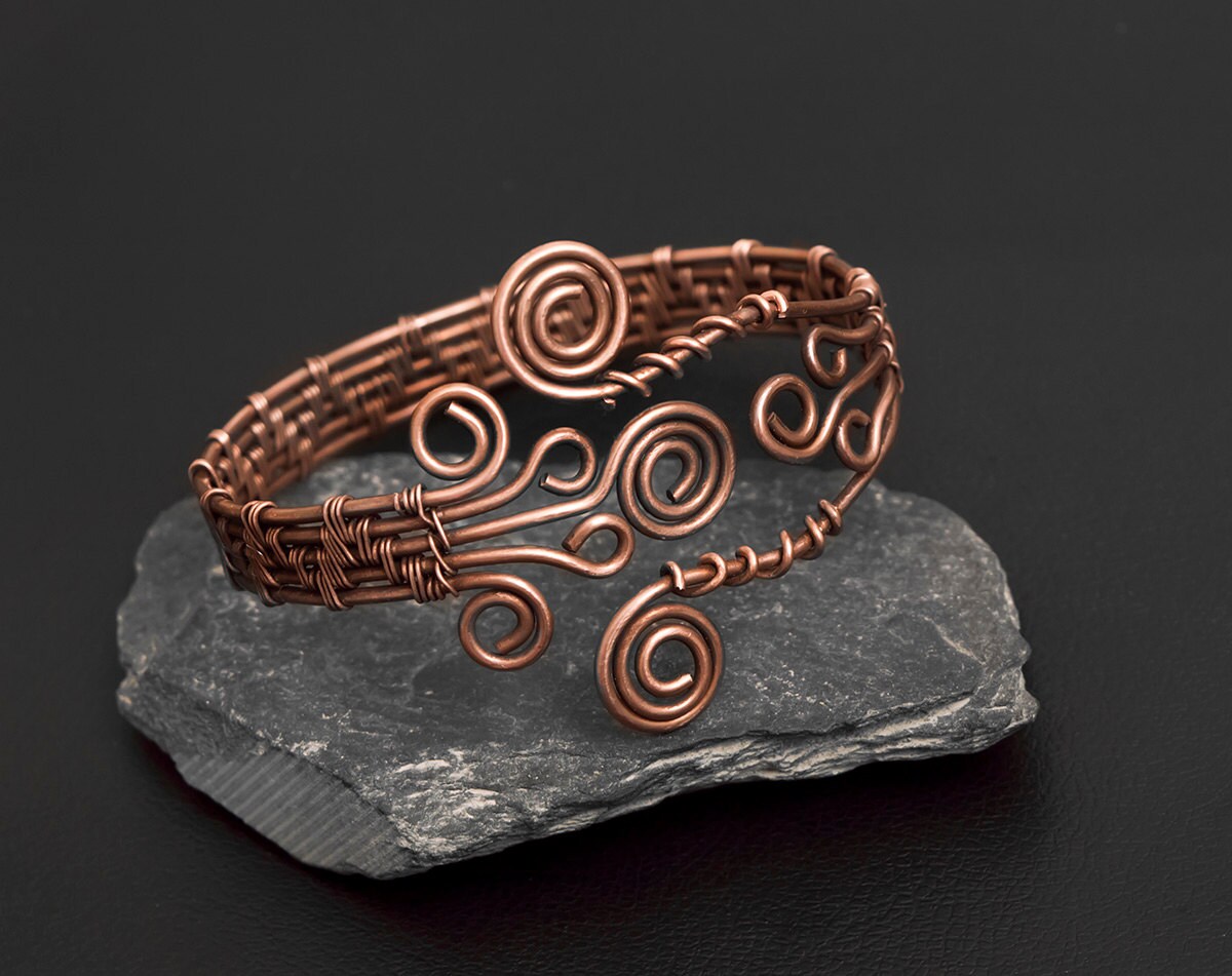 Copper Wire wrapped bracelet.cuff bracelet. Handmade bracelet | Etsy