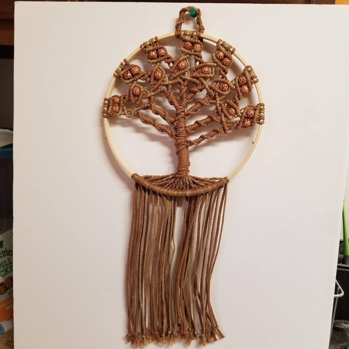 Macrame árbol de la vida pared colgante | Etsy