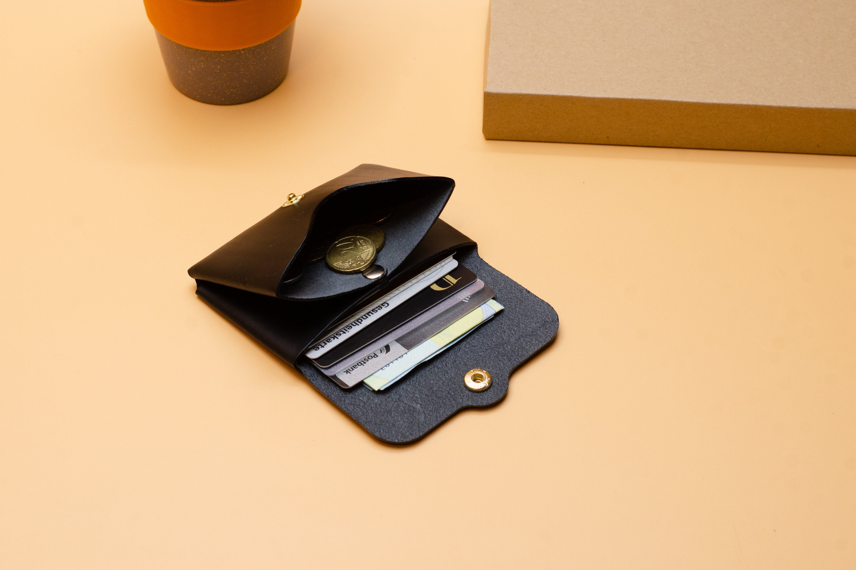 Minimalistischer Leder Geldbeutel. Kleine Ledergeldbörse. - Etsy.de
