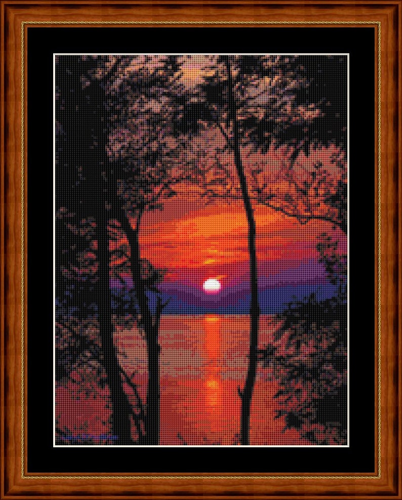 RUBY SUNSET PDF Cross Stitch Chart / Pattern Original - Etsy