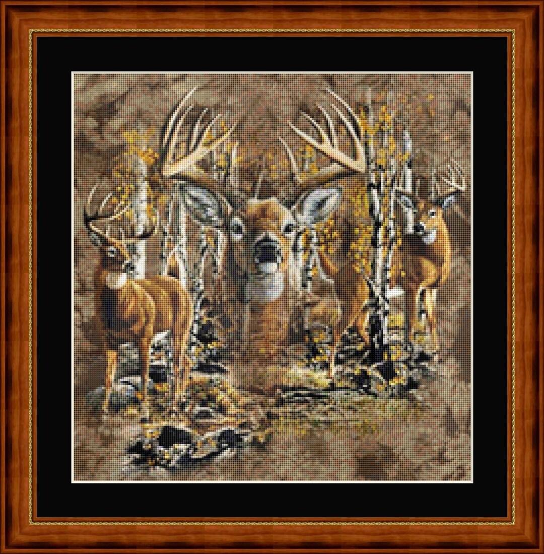 WHITE TAIL DEER Pdf Cross Stitch Chart in 14/18 Count Original Artwork ...