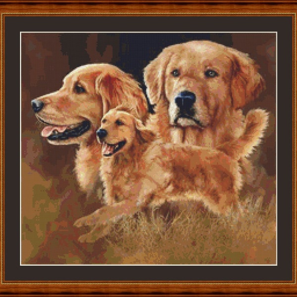 Golden Retriever Cross Stitch Kits - Etsy