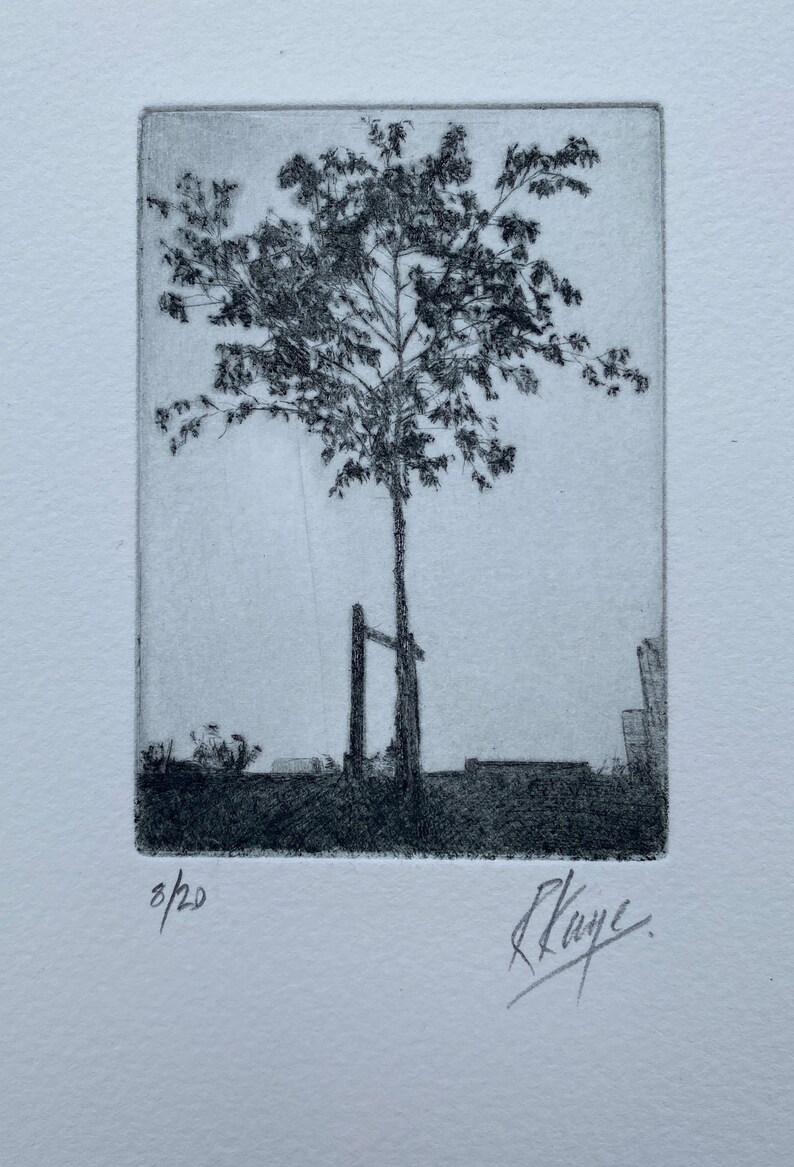 Small Tree 4, Etching, Drypoint, Industrial, Urban, Landscape - Etsy