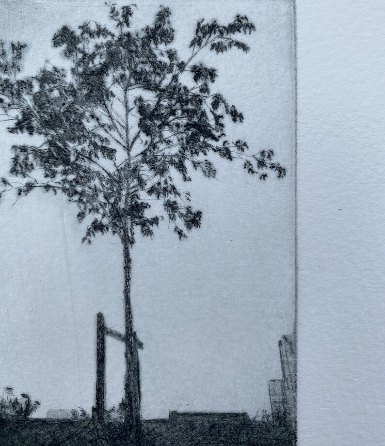 Small Tree 4, Etching, Drypoint, Industrial, Urban, Landscape - Etsy