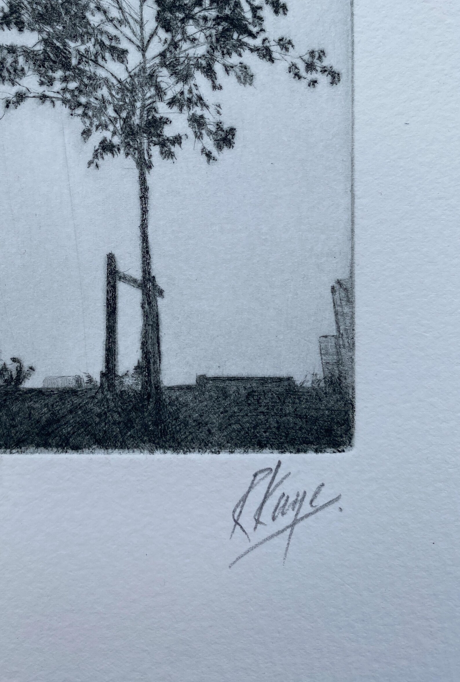 Small Tree 4, Etching, Drypoint, Industrial, Urban, Landscape - Etsy