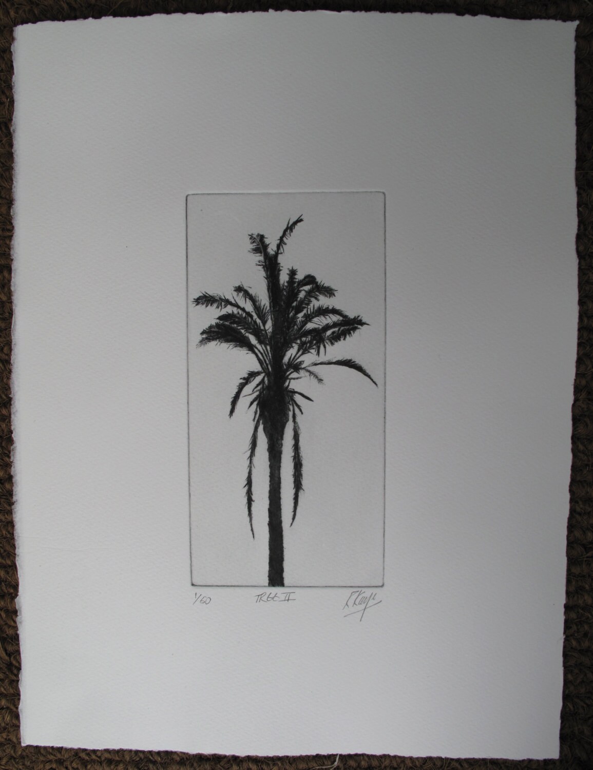 Palm Tree Print. Drypoint Etching - Etsy