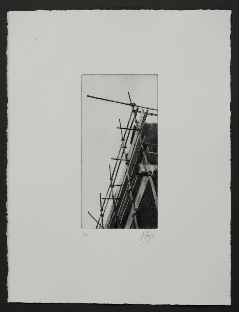Scaffolding Print 2. an Original Drypoint Print of | Etsy