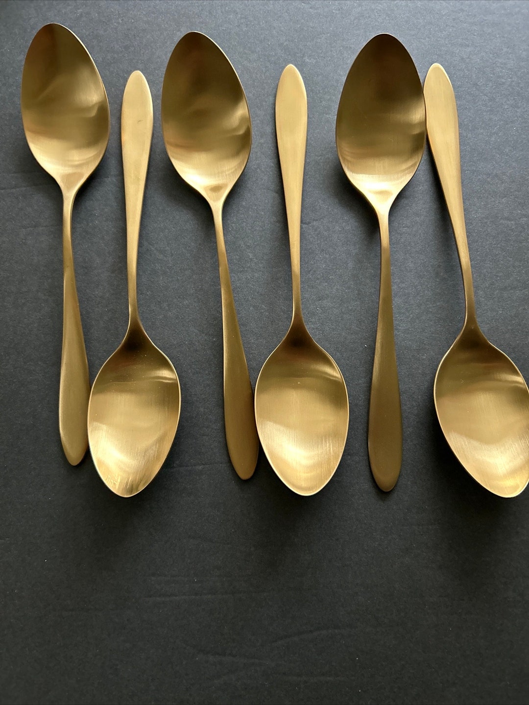 Set of Six Gold Spoons From Rigby Home. 18/10 Stainless. Handmade ...