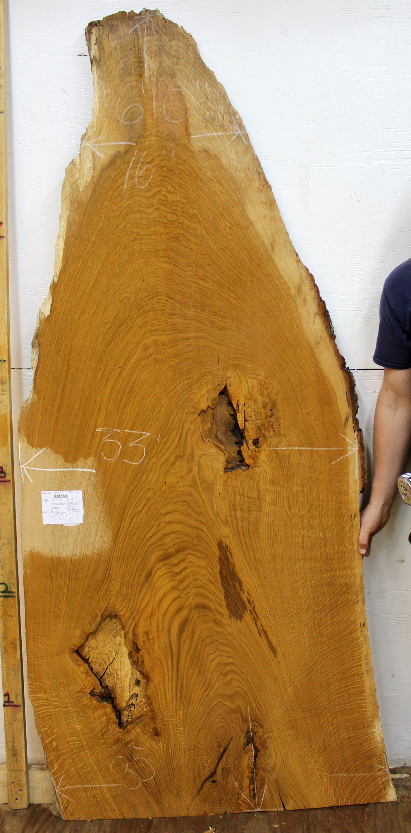 Rustic Kitchen Island Countertop Red Oak Live Edge Wood Slab - Etsy