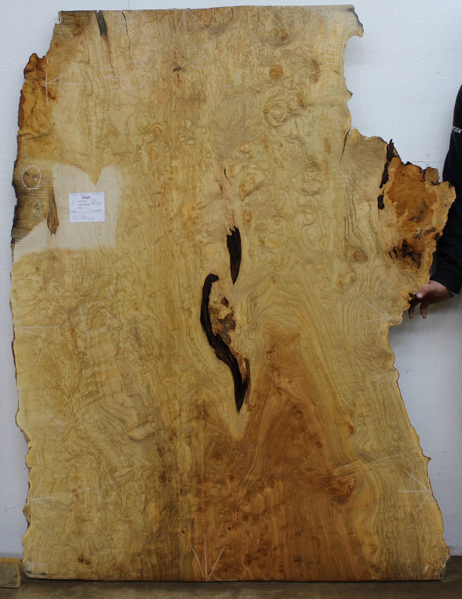 Maple Wood Slab Natural Live Edge Table Top Curly Birdseye Figured ...