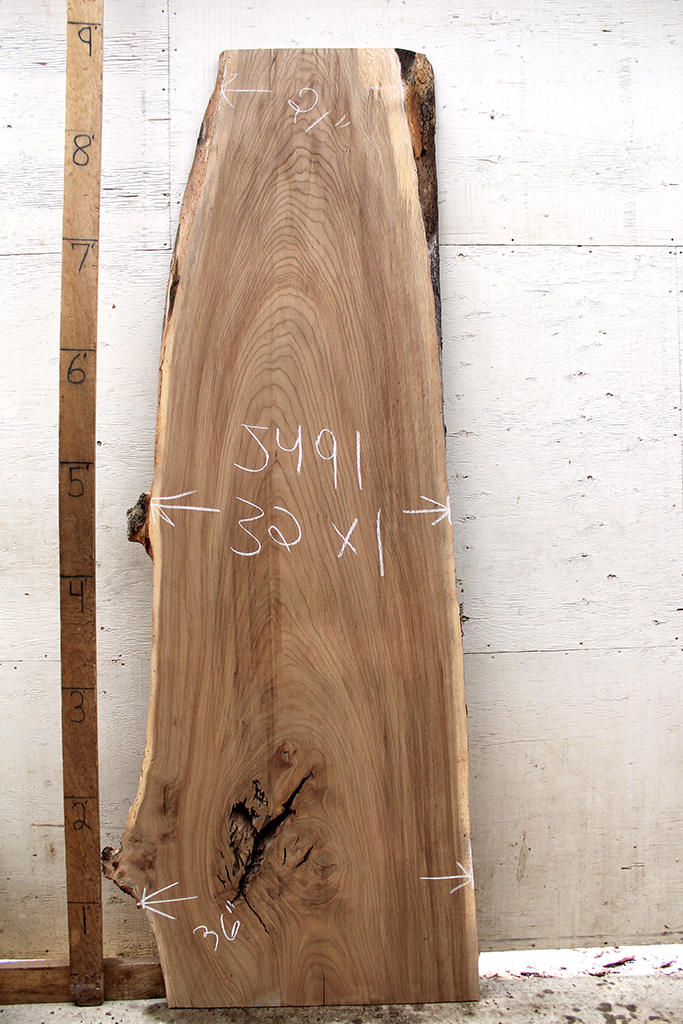 Rustic Live Edge Wooden Custom Furniture Natural Elm Raw Wood Slab Long ...