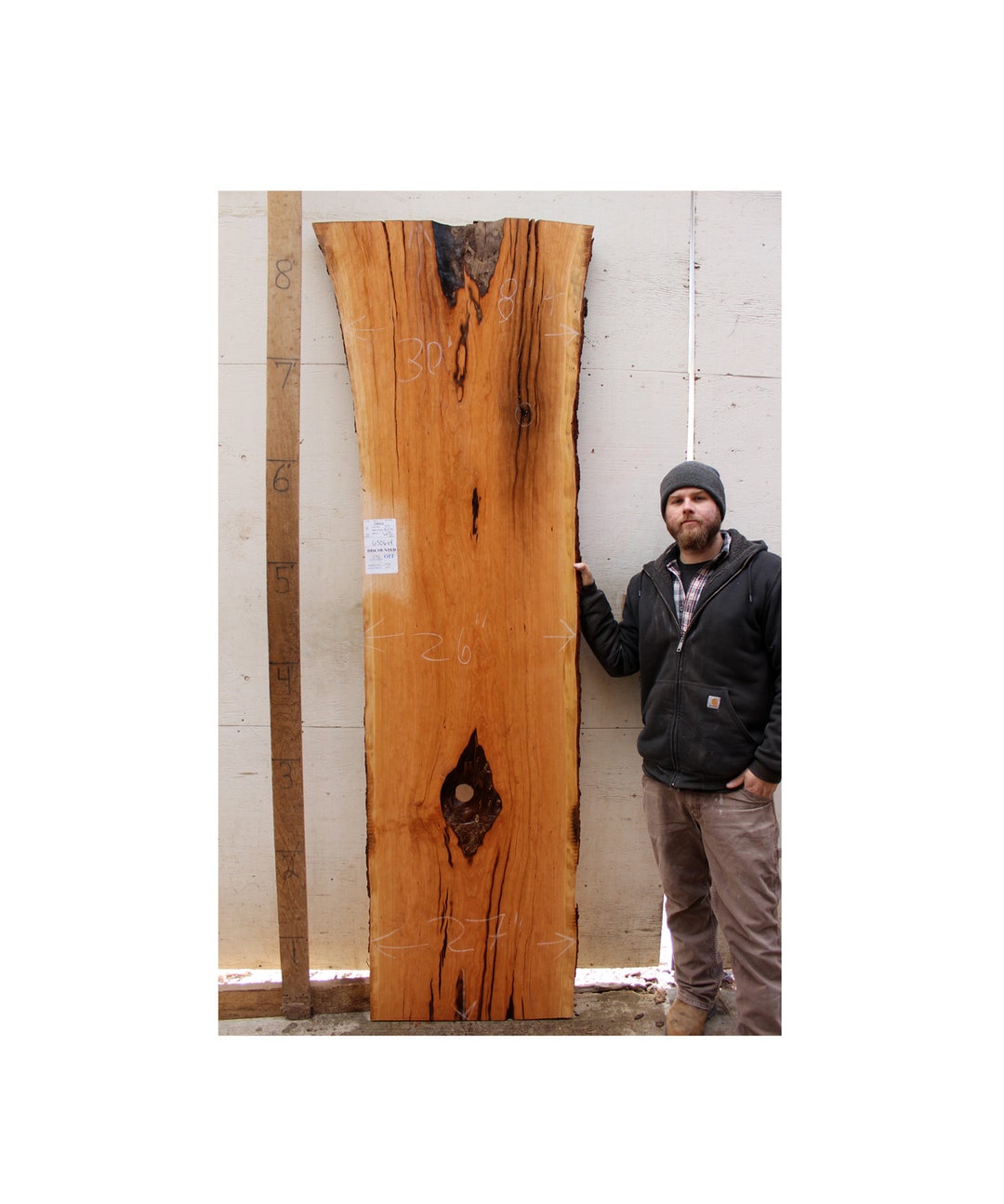 Natural Cherry Wood Slab Bar Countertop Live Edge Bartop Counter Custom ...