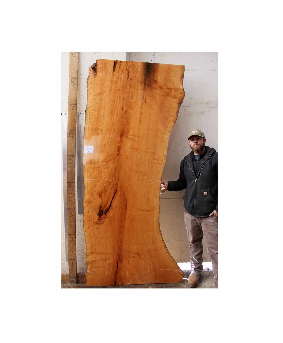 Live Edge Dining Tabletop Natural Wide Cherry Bar Counter Wood Slab ...