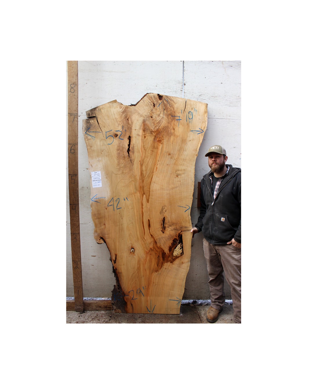 Natural Wood Slab Desk Top Raw Figured Maple Countertop Live Edge ...