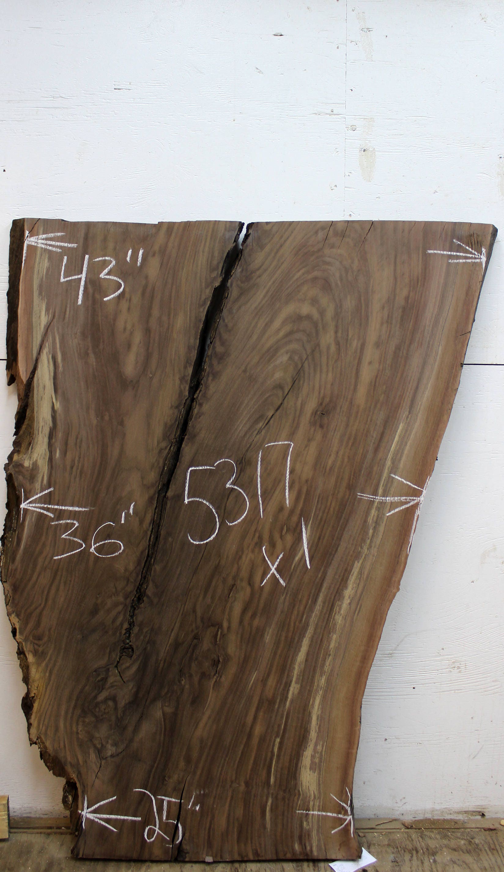 Walnut Wood Slab Headboard Natural Live Edge Raw Wooden Rustic Decor ...