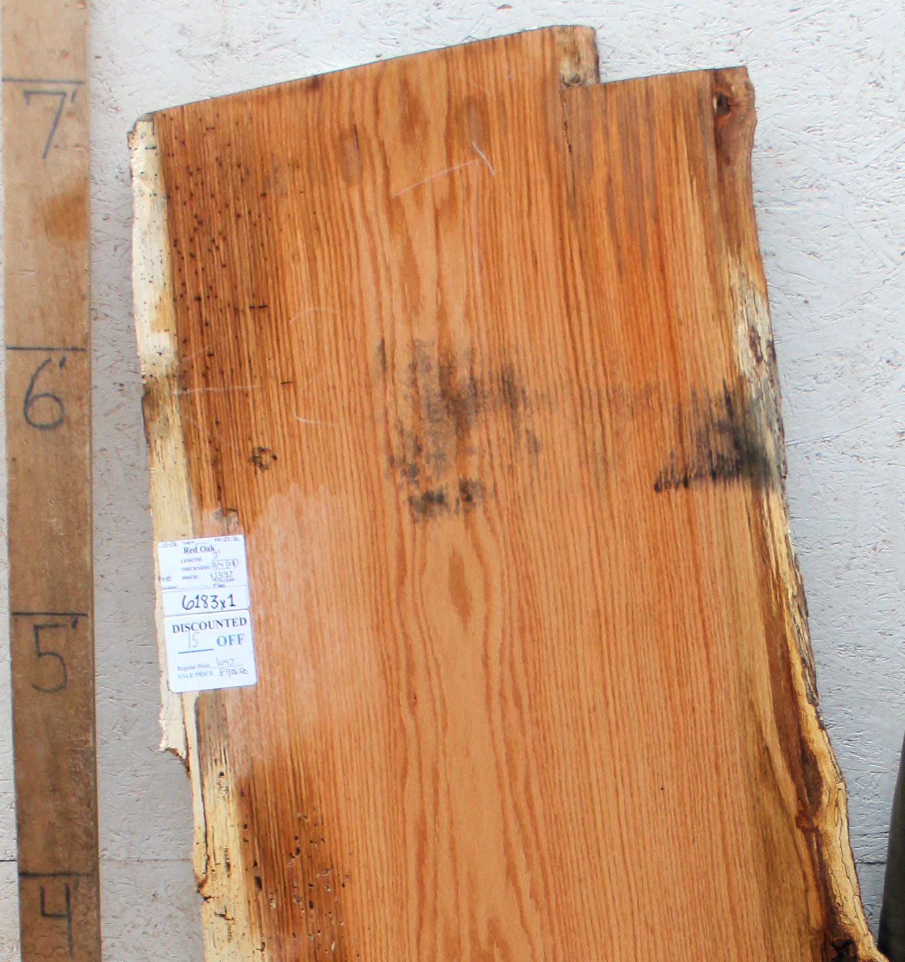 Live Natural Edge Counter Top Red Oak Raw Wood Slab Custom Furniture ...