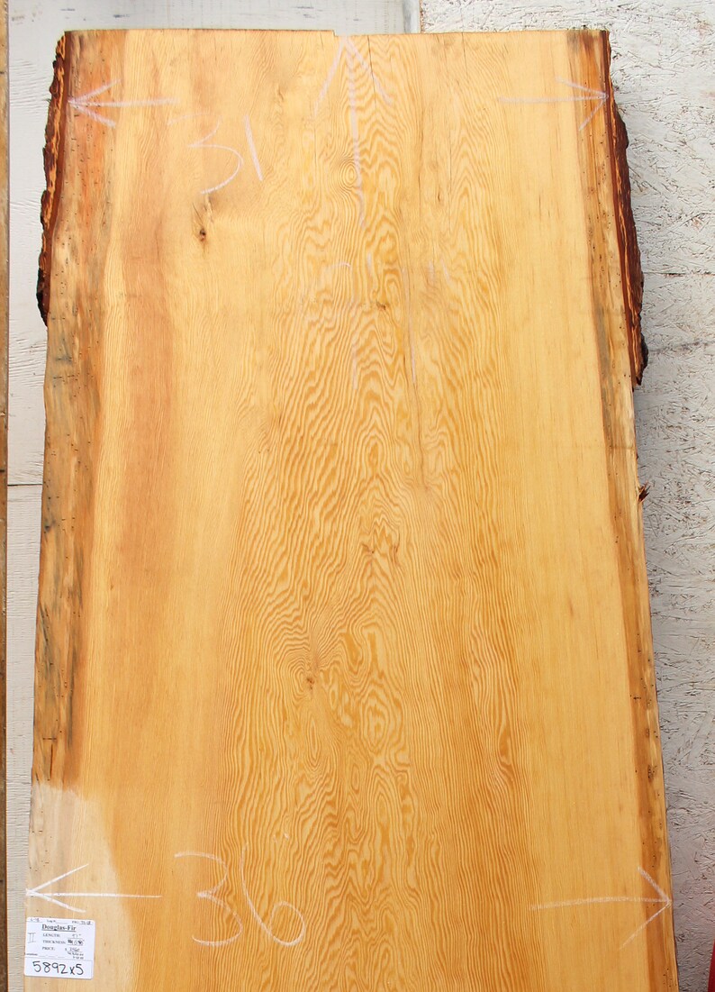 Live Edge Dining Table Tabletop Natural Douglas Fir Raw Wood Slab ...