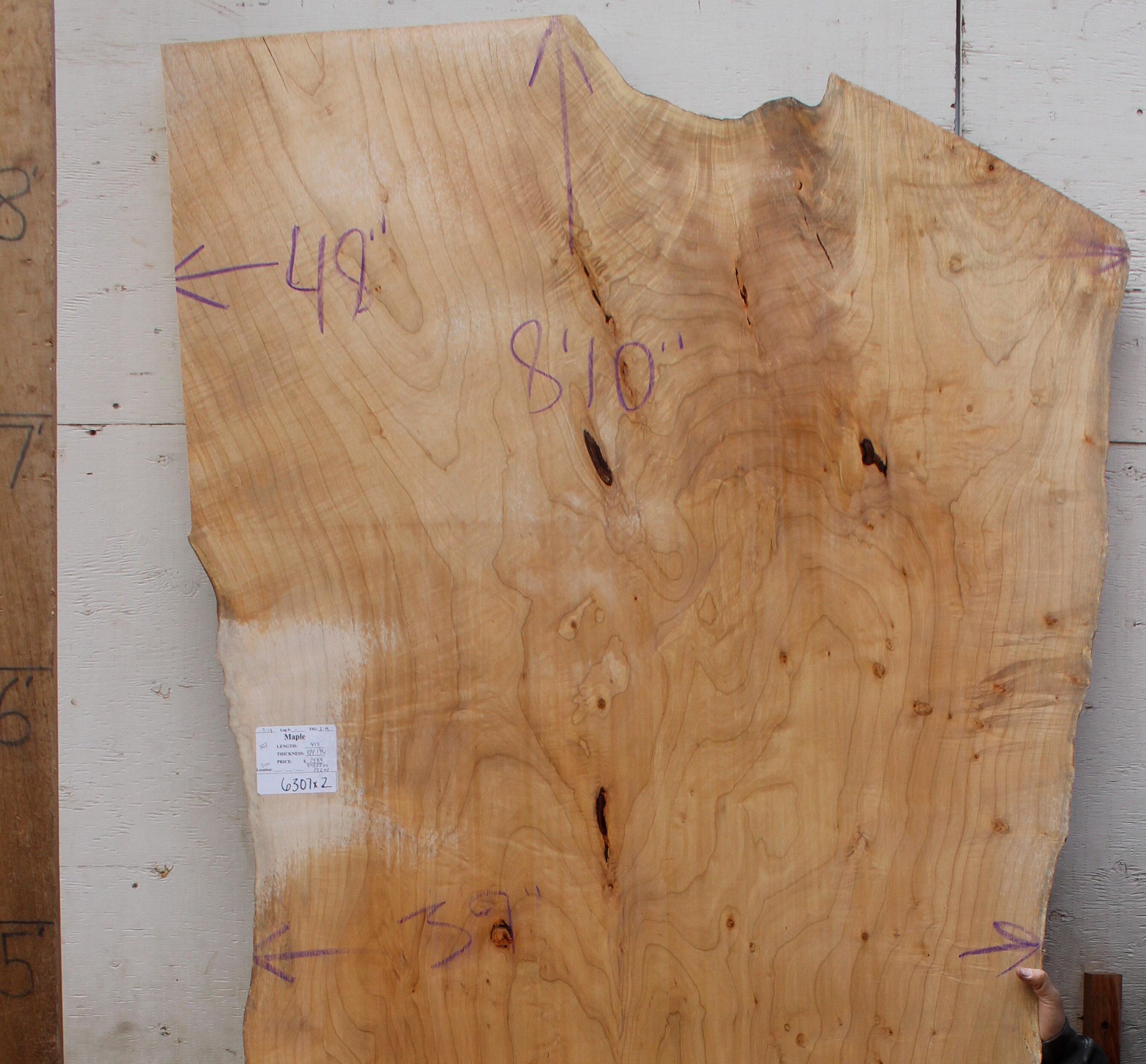 Natural Wood Slab Desk Top Raw Figured Maple Countertop Live Edge ...