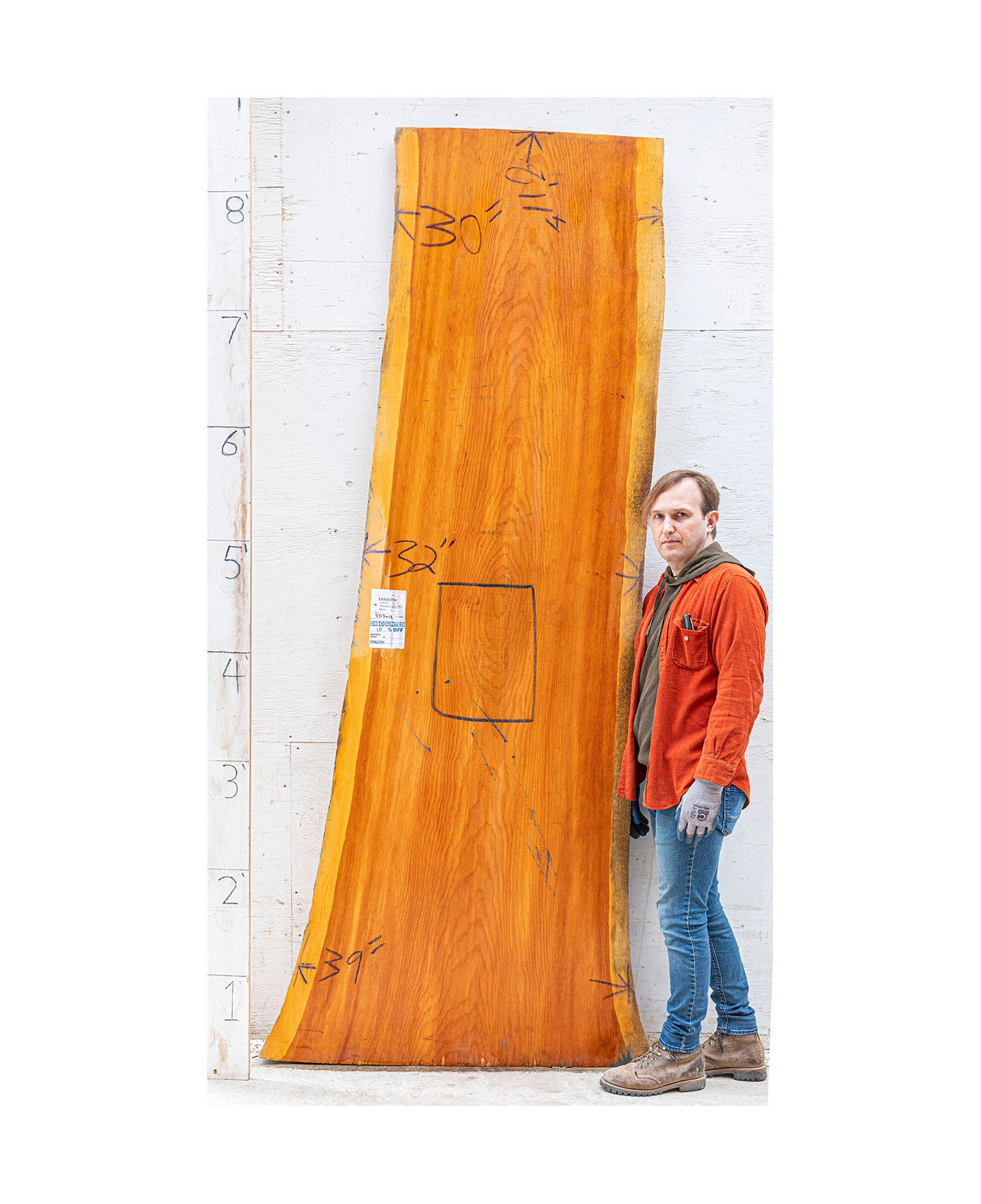 Rustic Live Edge Dining Tabletop Natural Eastern Pine Wood Slab Custom ...