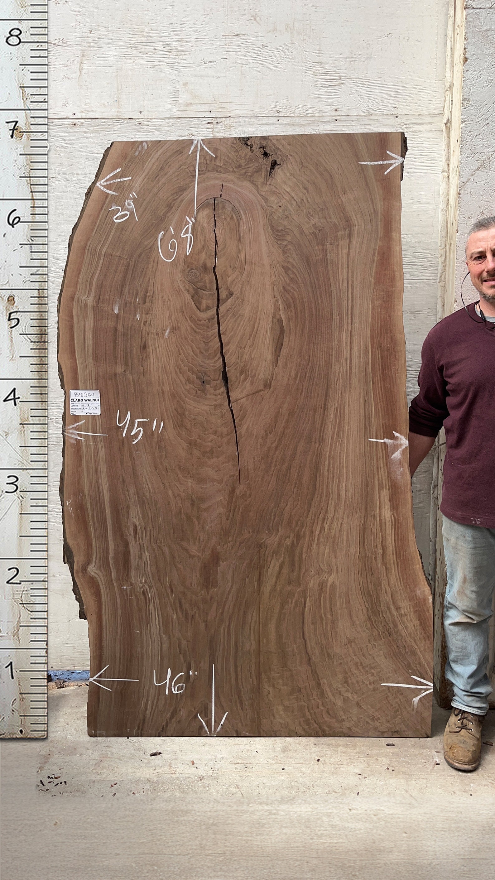 Live Edge Table Claro Walnut Raw Wood Slab Kitchen Island Rustic Custom ...