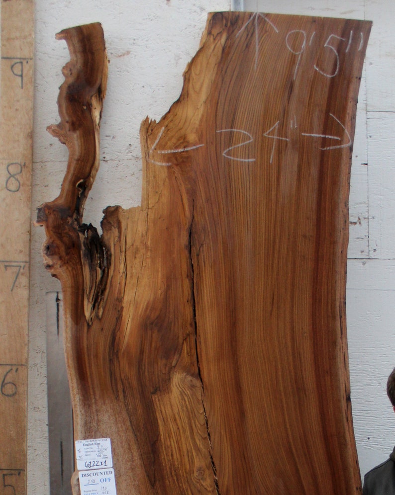 Live Edge Rustic Countertop Natural Elm Raw Wood Slab Custom Furniture ...