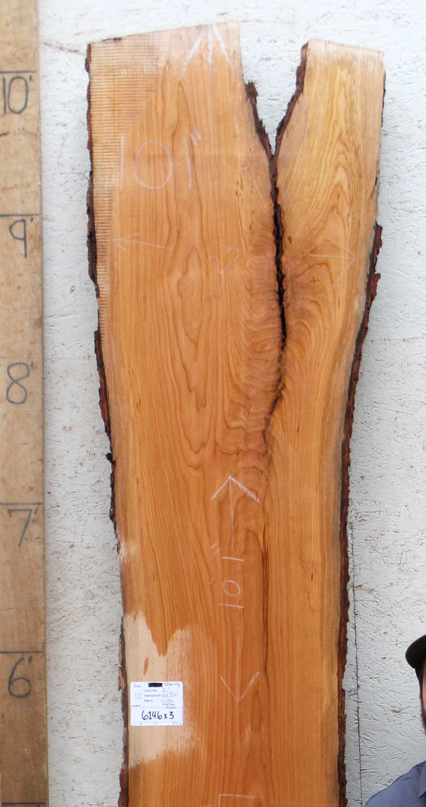 Natural Cherry Wood Slab Bar Countertop Live Edge Bartop Counter Custom ...