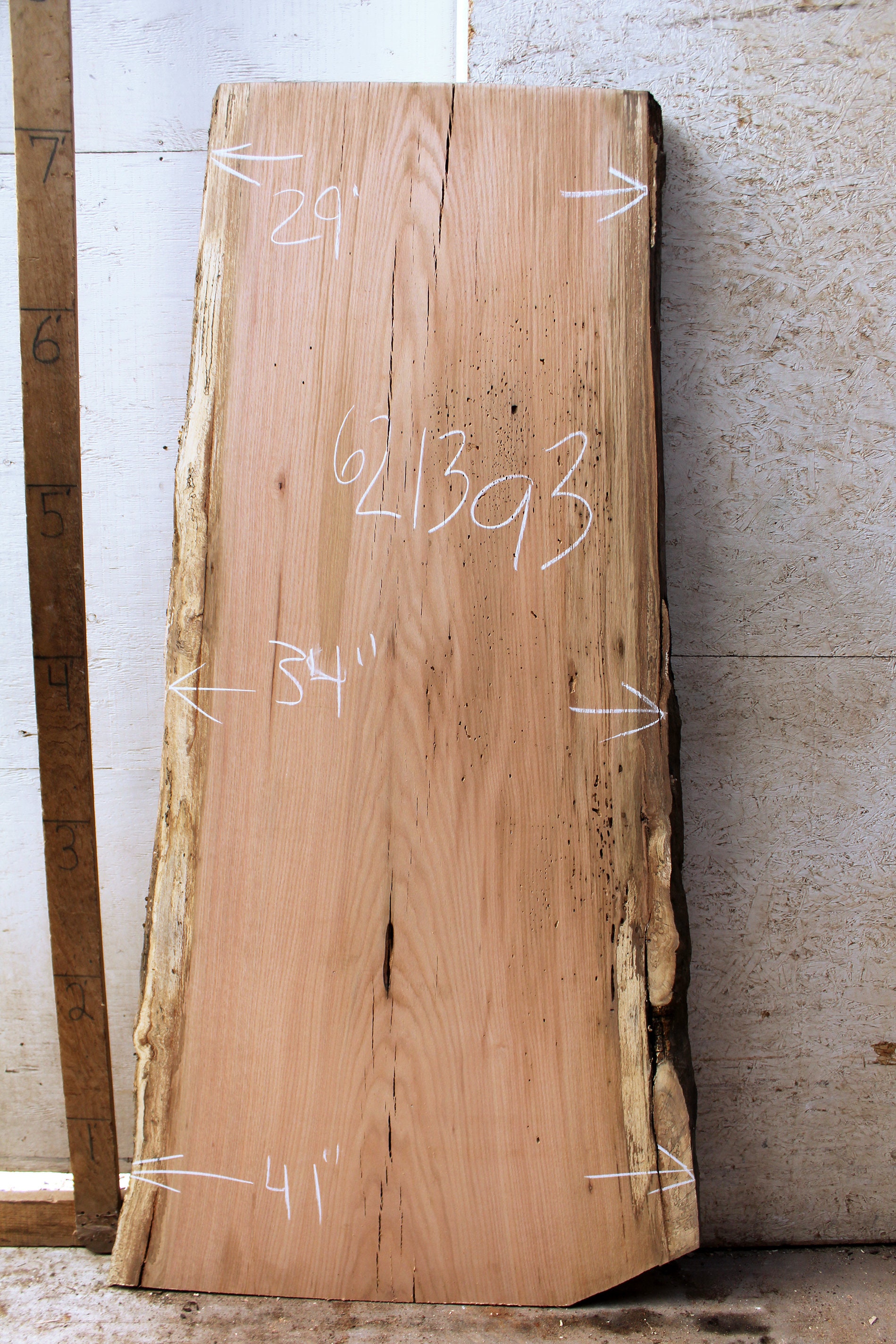 Live Natural Edge Counter Top Red Oak Raw Wood Slab Custom Furniture ...