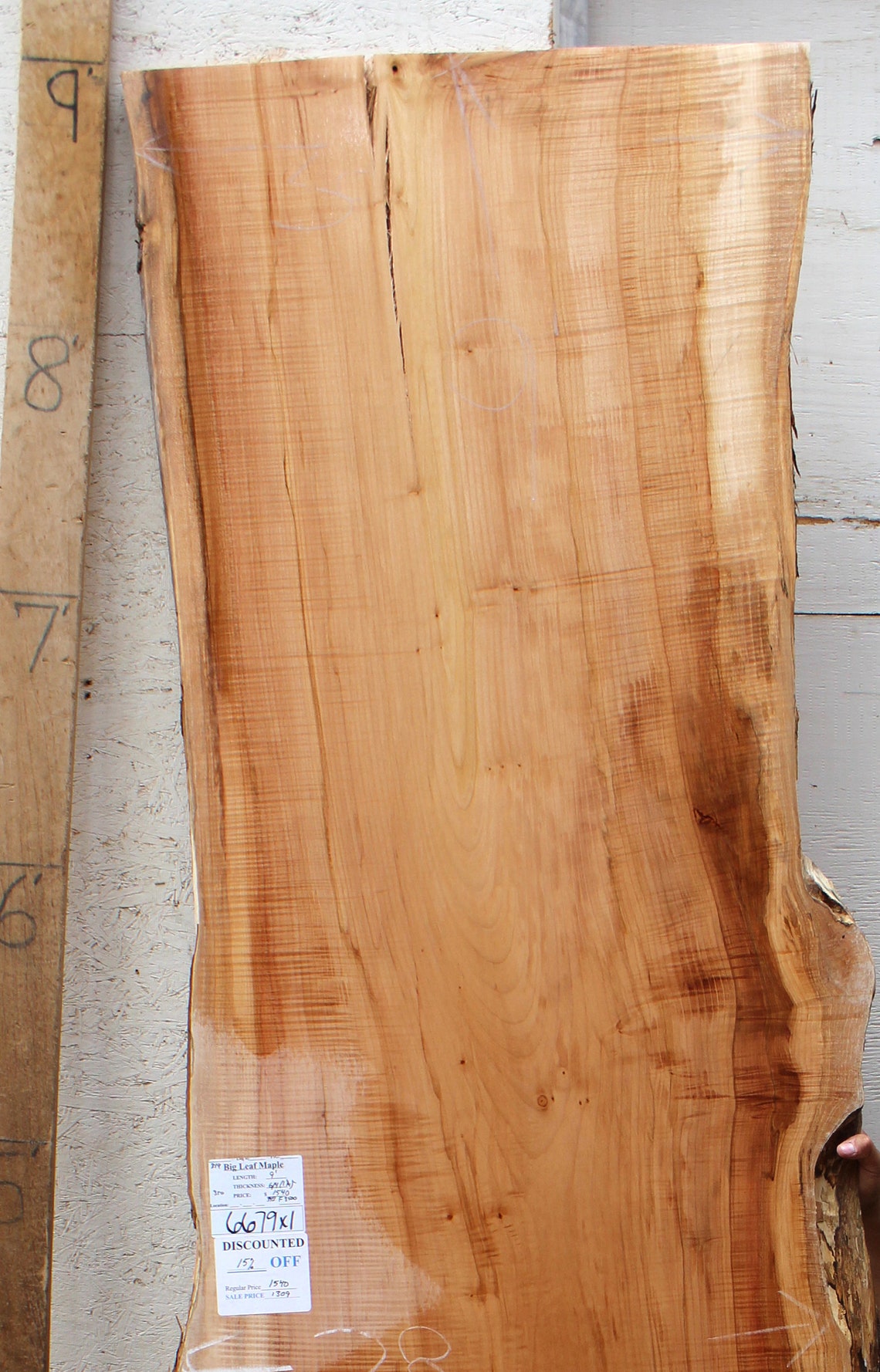 Figured Live Edge Countertop Natural Raw Big Leaf Maple Wood Slab ...