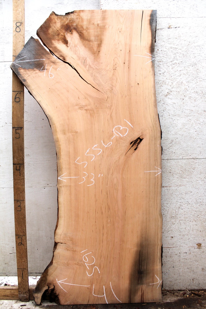 Natural Cherry Wood Slab Tabletop Custom Rustic Wide Live Edge Kitchen ...