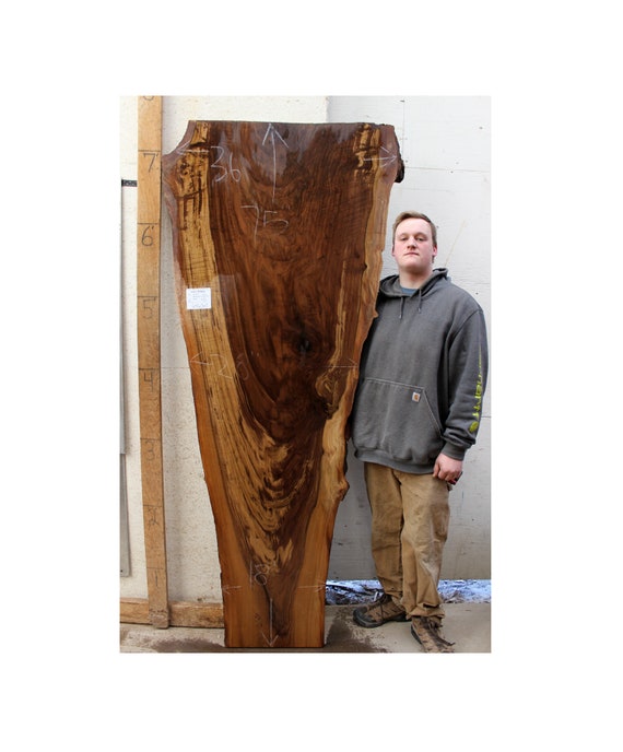 Natural Wood Slab Counter Rustic Live Edge Bar Wooden | Etsy