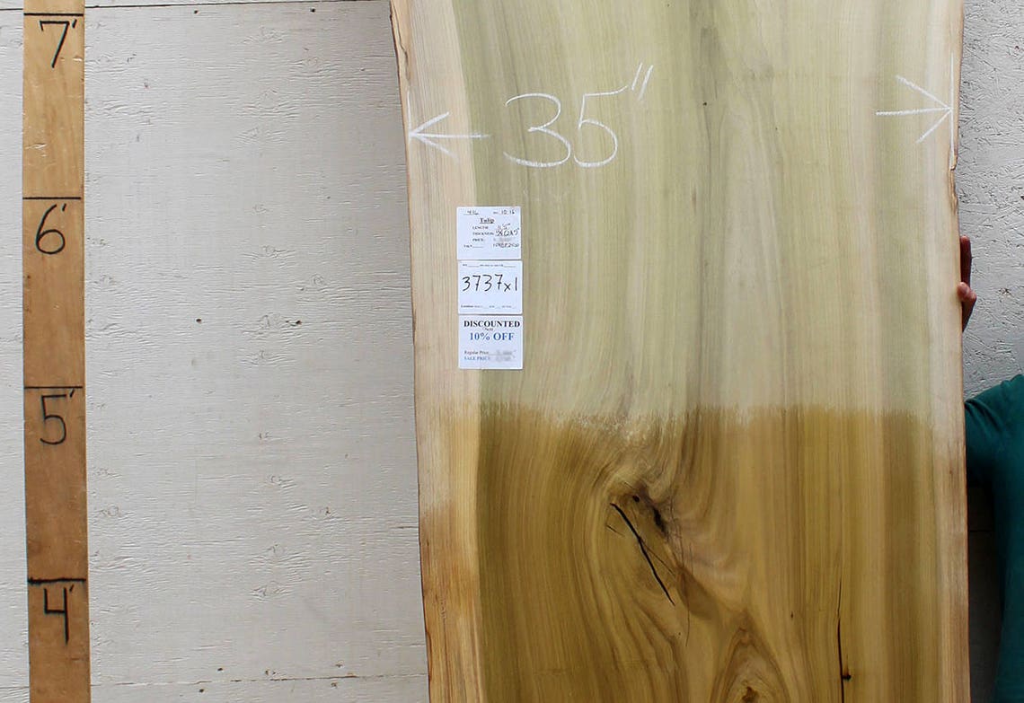 Tulip Poplar Natural Live Edge Wood Slab Tabletop Wide Board - Etsy
