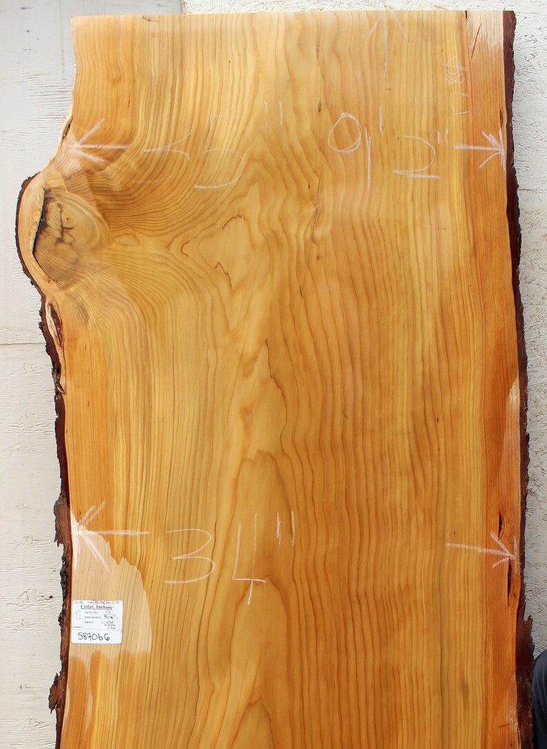 Live Edge Dining Tabletop Table Top Natural Incense Cedar Raw Wood Slab ...