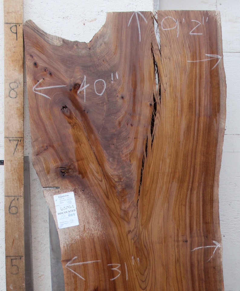 Live Edge Countertop Natural Elm Bar Top Raw Wood Slab Desktop Custom ...