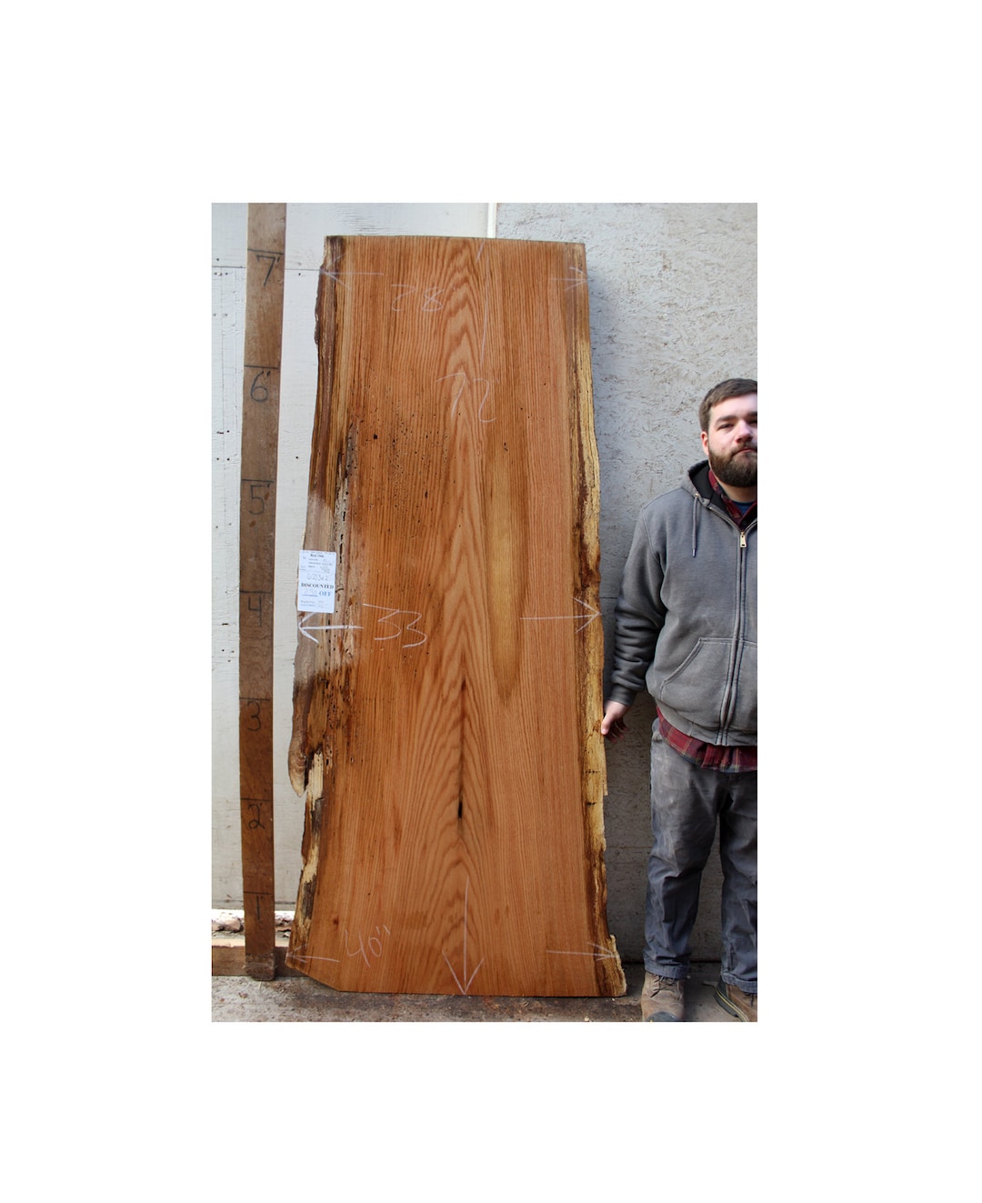 Live Natural Edge Counter Top Red Oak Raw Wood Slab Custom Furniture ...