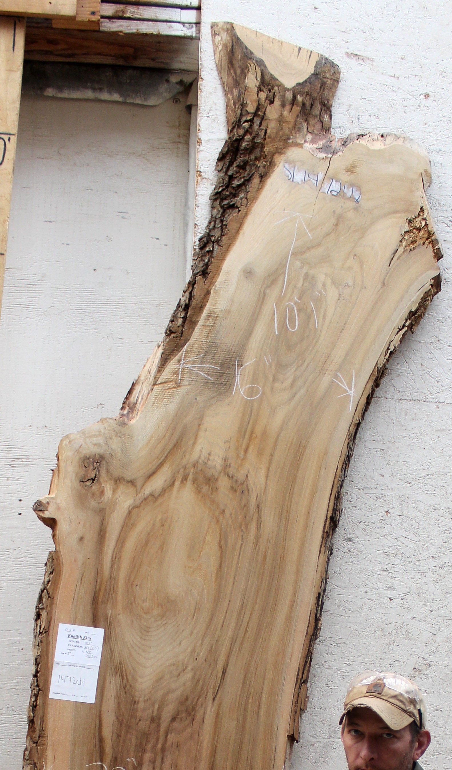 Elm Live Edge Wood Slab Bar Top Natural Raw Wooden Countertop Custom ...