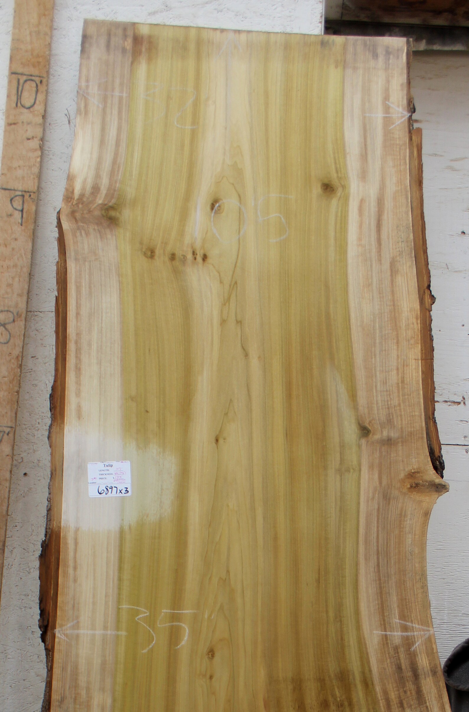 Live Edge Wooden Conference Table Natural Tulip Wood Slab Custom ...