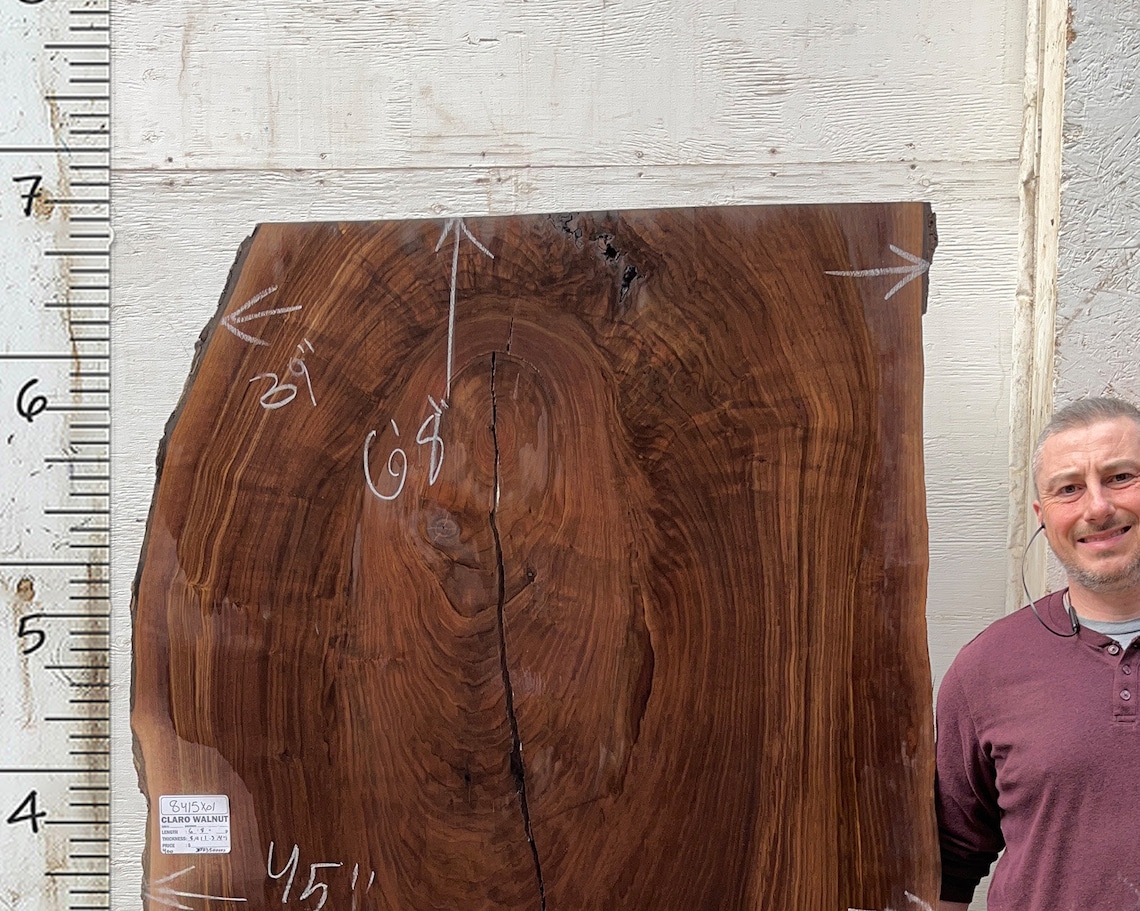 Live Edge Table Claro Walnut Raw Wood Slab Kitchen Island Rustic Custom ...