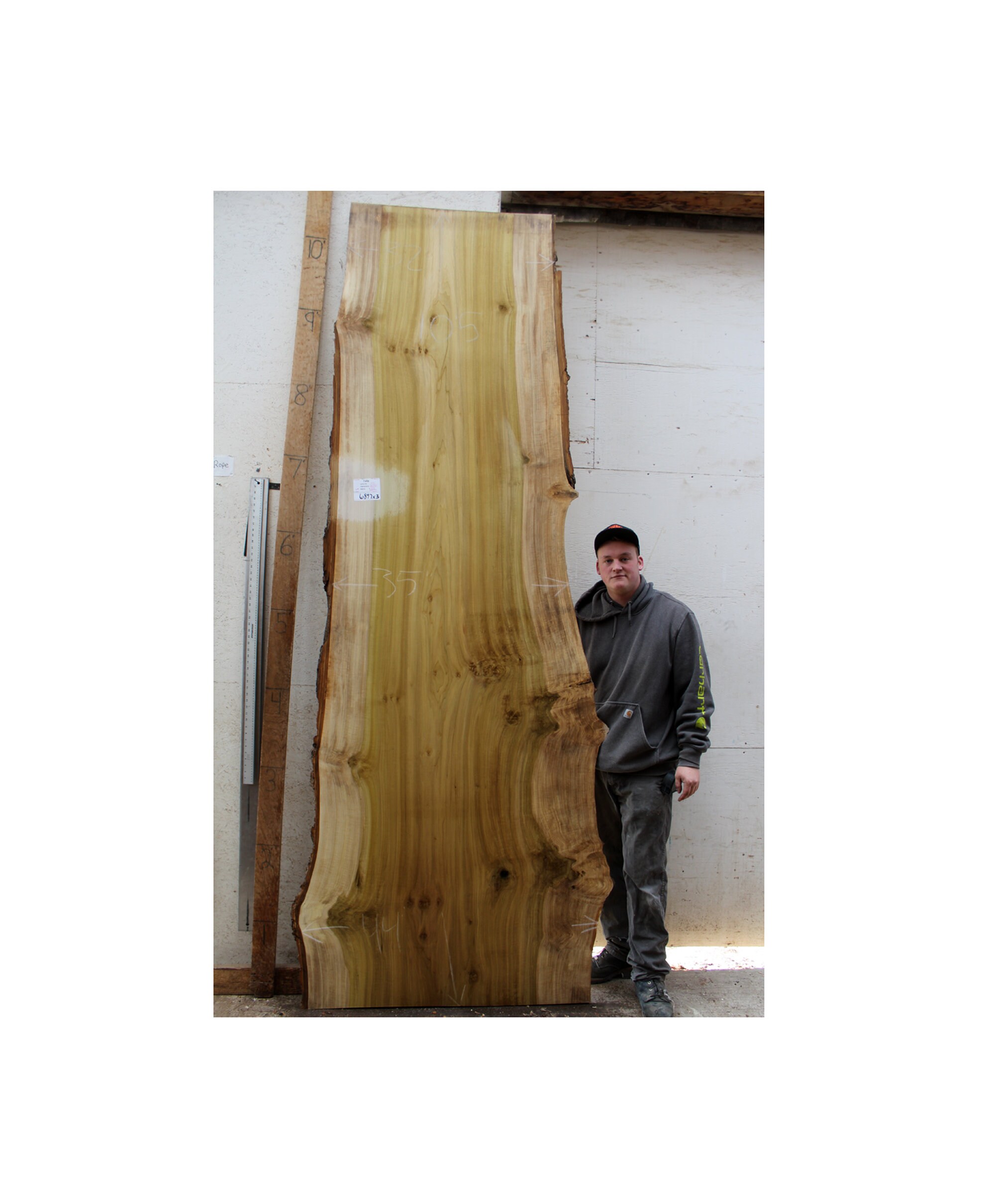 Live Edge Wooden Conference Table Natural Tulip Wood Slab Custom ...